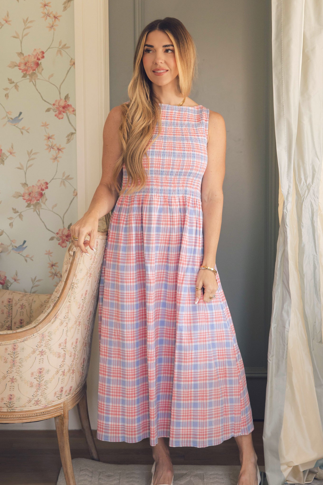 Ana Dress in Blossom Plaid – Ivy City Co