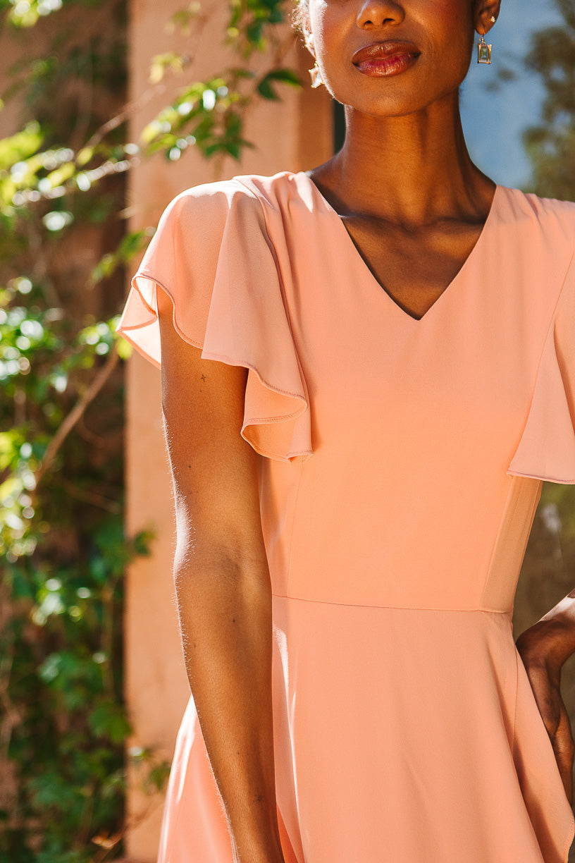 Callie Dress in Apricot Crush Chiffon – Ivy City Co