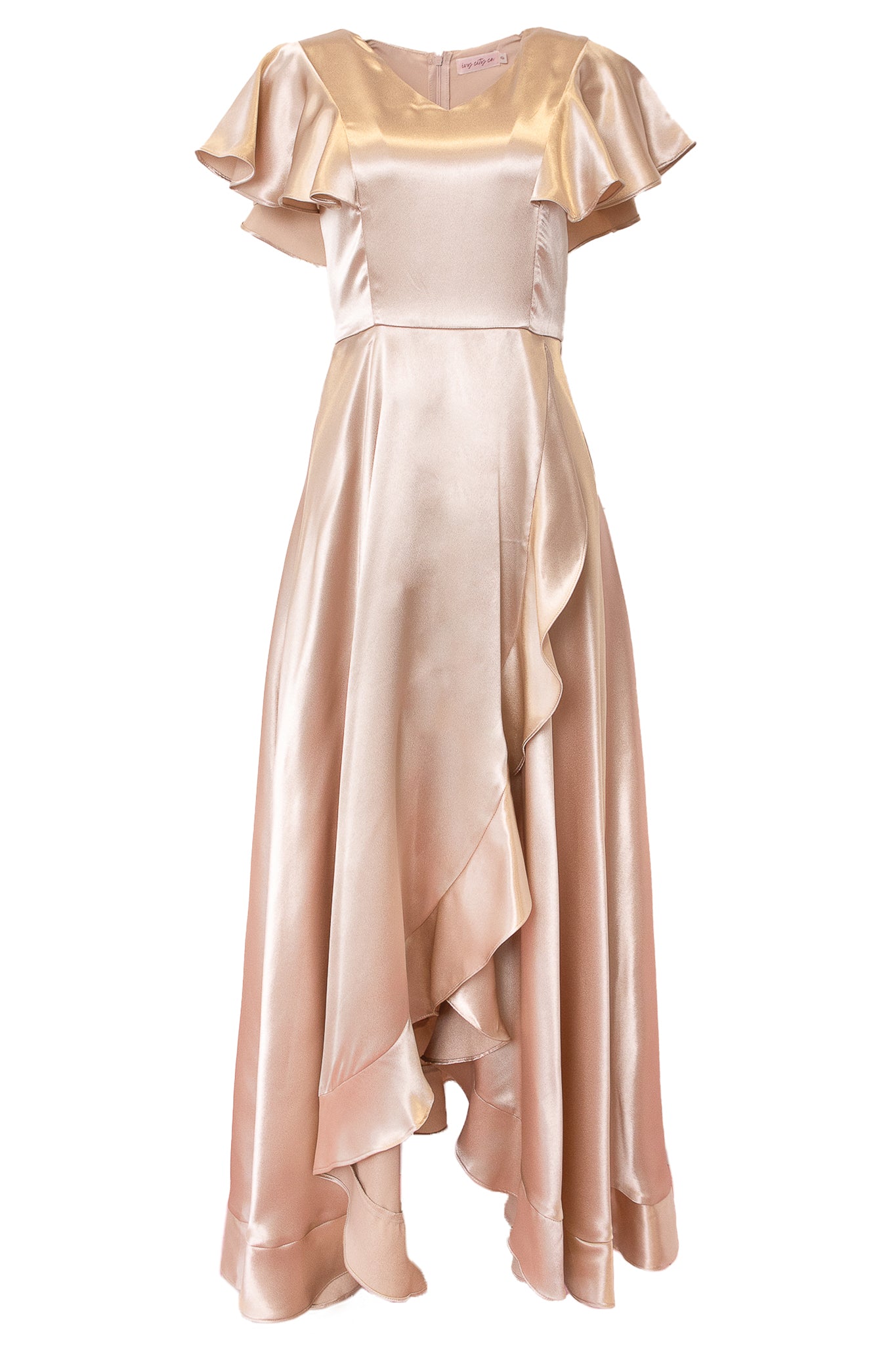 Callie Dress in Champagne Satin – Ivy City Co