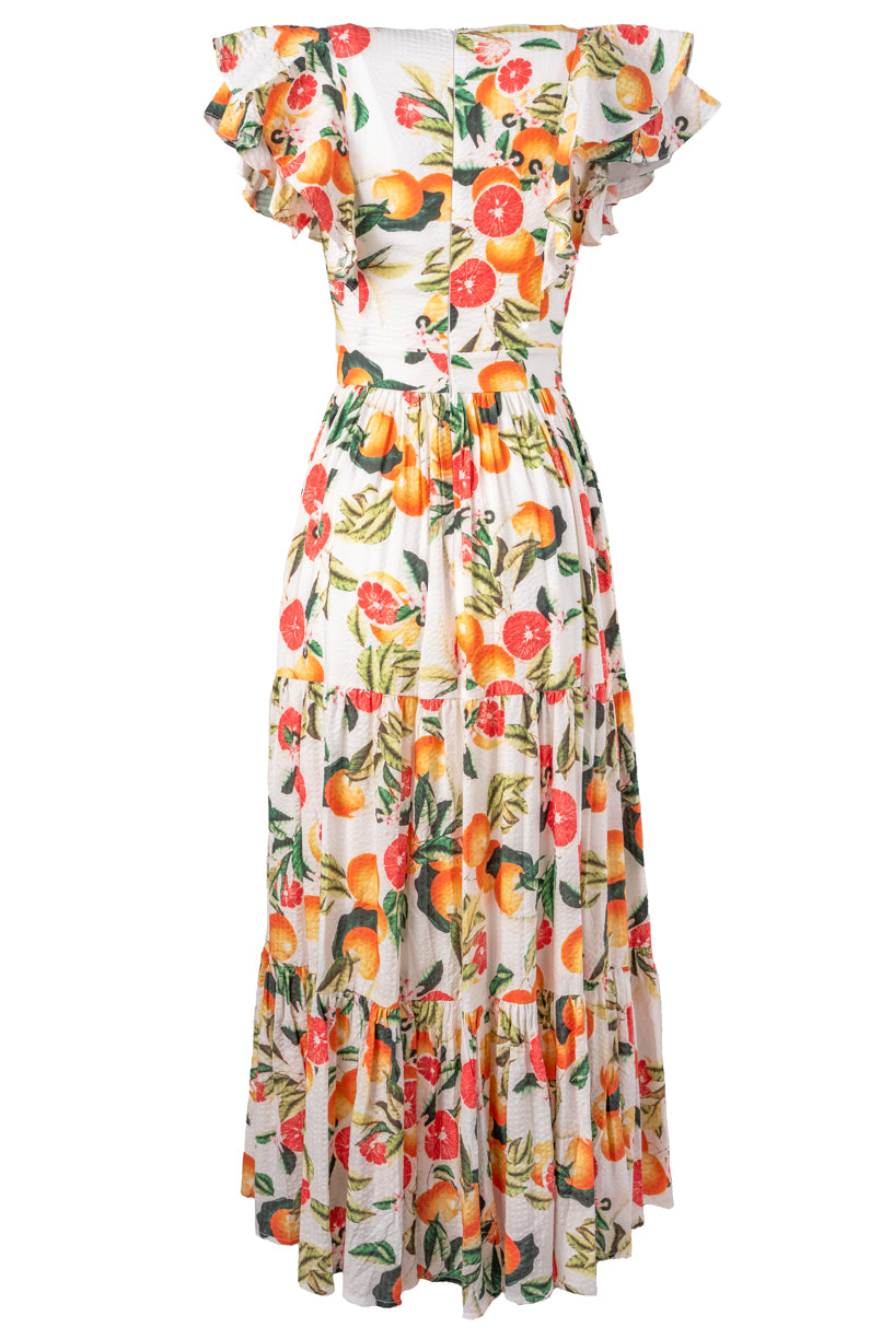 Trixie Maxi Length Dress in Citrus Print - Ivy City Co